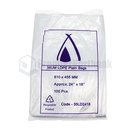 24 X 18″ Clear Plastic LDPE Bags – 35um | Packaging, Cups, Plates ...