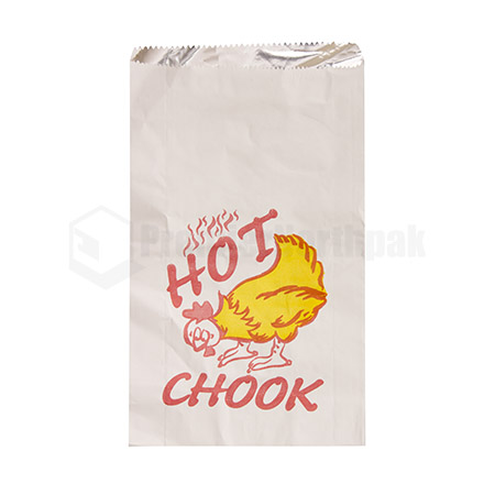 LARGE Foil Lined Chicken Bag “HOT CHOOK” | Packaging, Cups, Plates ...