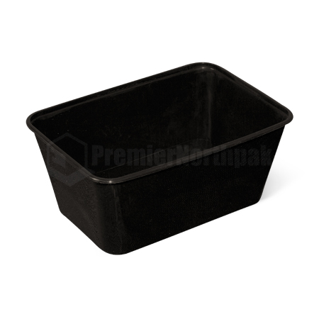 1000ml Rectangular Container BLACK – Genfac | Packaging, Cups, Plates ...