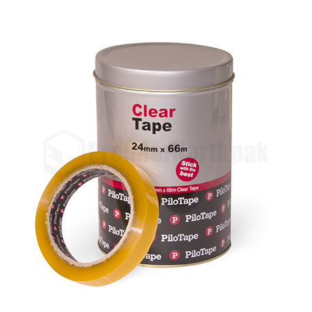 24mmX66m Sticky Tape CLEAR – Pilotape | Packaging, Cups, Plates, Trays ...